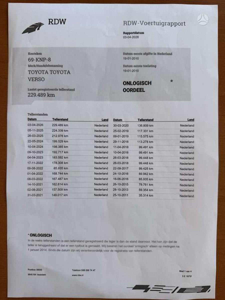 Синий Тойота Версо 2010 в Вильнюс, объемом двигателя 1.80 л и пробегом 230 тыс. км за 6650 €, фото 37 на AUTOMOTO.COM.LV