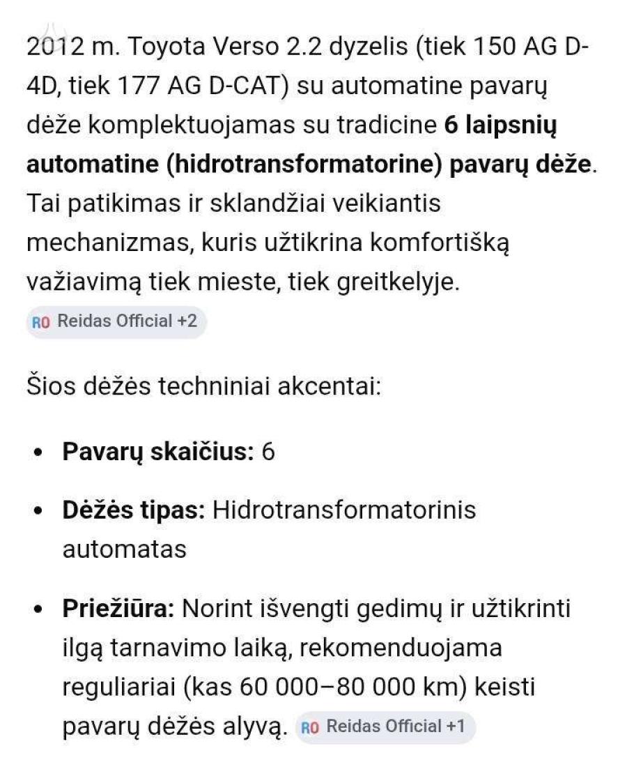 Grey Toyota Verso 2012 in Panevezys, with an engine capacity of 2.23 L and mileage of 221 thousand km for 5250 €, photo 26 on AUTOMOTO.COM.LV