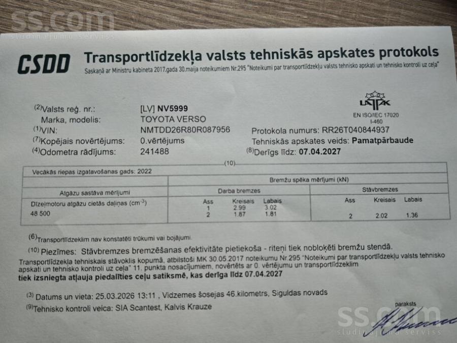 Серый Тойота Версо 2013 в Рига, объемом двигателя 2.00 л и пробегом 0 тыс. км за 5790 €, фото 29 на AUTOMOTO.COM.LV