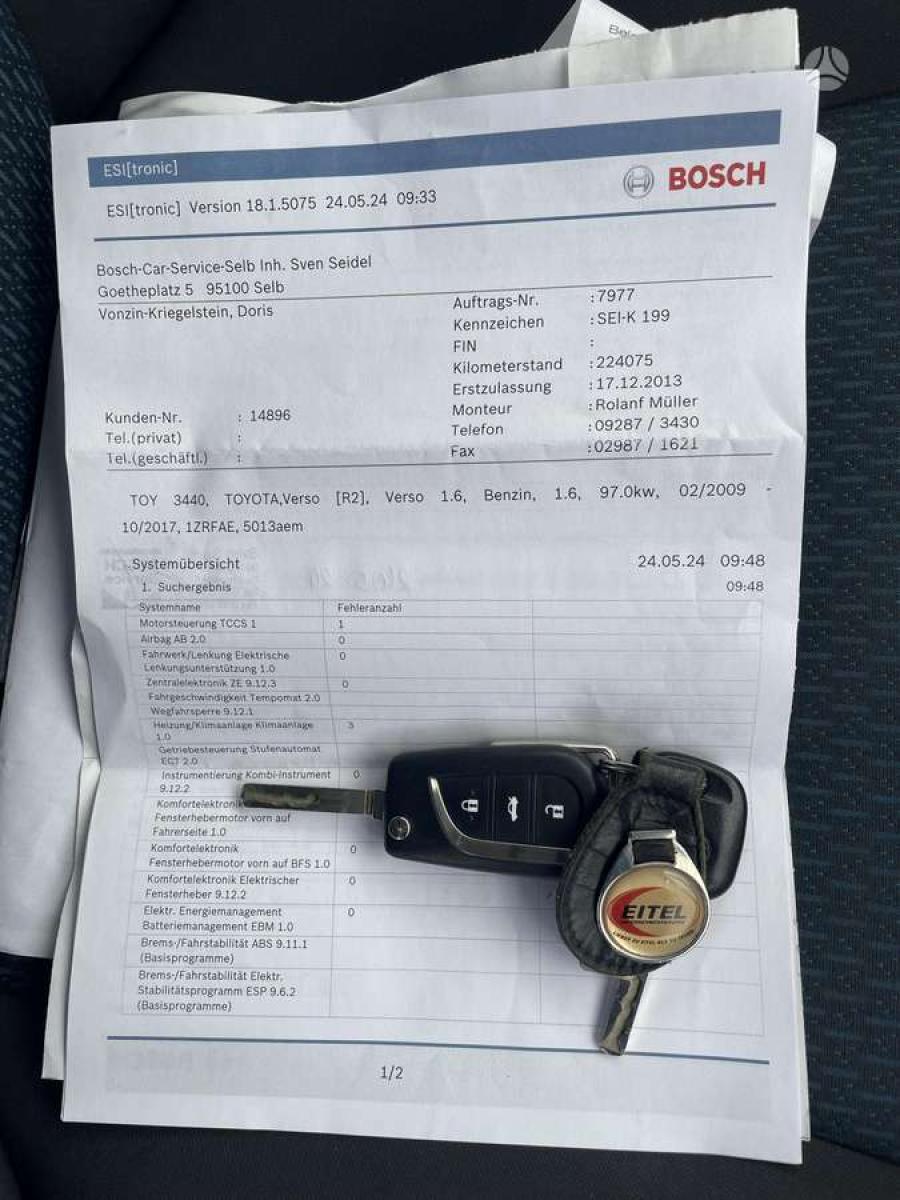 Balts Toyota Verso 2013 Viļņa, ar dzinēja tilpumu 1.60 L un nobraukumu 242 tūkst. km par 6550 €, foto 21 vietnē AUTOMOTO.COM.LV