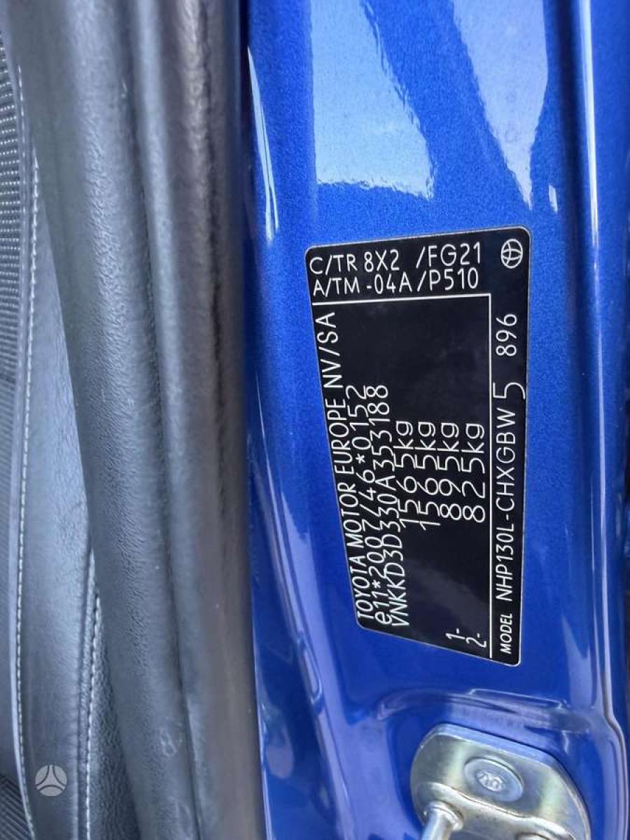 Blue Toyota Yaris 2017 in Vilnius, with an engine capacity of 1.50 L and mileage of 121 thousand km for 11700 €, photo 20 on AUTOMOTO.COM.LV