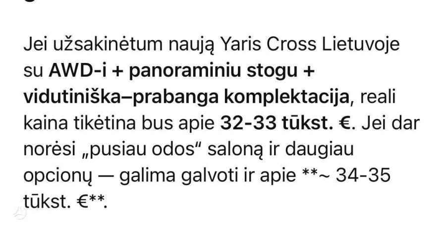 Grey Toyota Yaris Cross 2023 in Vilnius, with an engine capacity of 1.50 L and mileage of 8 thousand km for 22999 €, photo 35 on AUTOMOTO.COM.LV