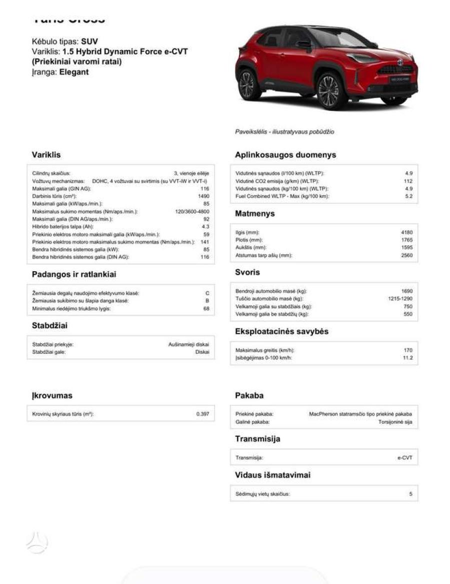 Red Toyota Yaris Cross 2022 in Kaunas, with an engine capacity of 1.49 L and mileage of 33 thousand km for 25000 €, photo 15 on AUTOMOTO.COM.LV