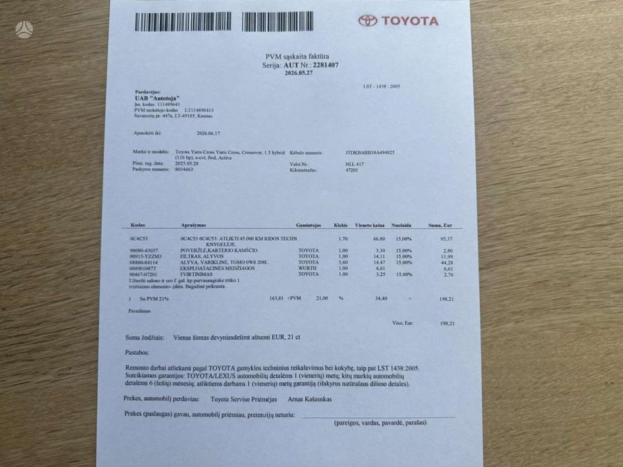 White Toyota Yaris Cross 2025 in Vilnius, with an engine capacity of 1.50 L and mileage of 57 thousand km for 21950 €, photo 33 on AUTOMOTO.COM.LV