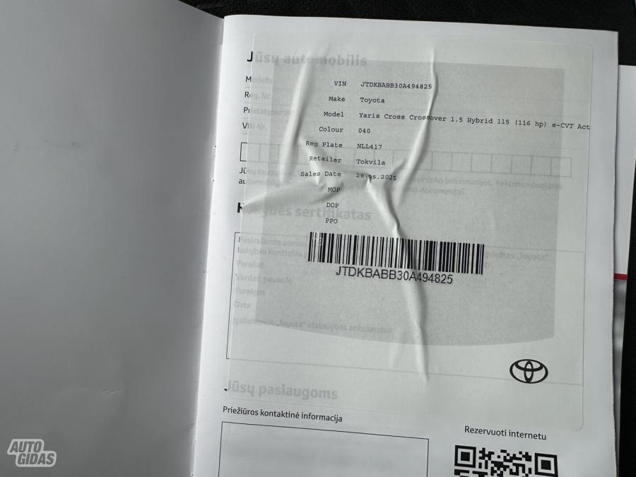Balts Toyota Yaris Cross 2025 Avižieniai, ar dzinēja tilpumu 1.50 L un nobraukumu 57 tūkst. km par 21950 €, foto 31 vietnē AUTOMOTO.COM.LV