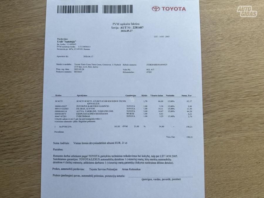 Balts Toyota Yaris Cross 2025 Avižieniai, ar dzinēja tilpumu 1.50 L un nobraukumu 57 tūkst. km par 21950 €, foto 33 vietnē AUTOMOTO.COM.LV