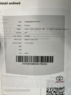 Белый Тойота Yaris Cross 2023 в Таллин, объемом двигателя 1.50 л и пробегом 141 тыс. км за 17900 €, фото 23 на AUTOMOTO.COM.LV