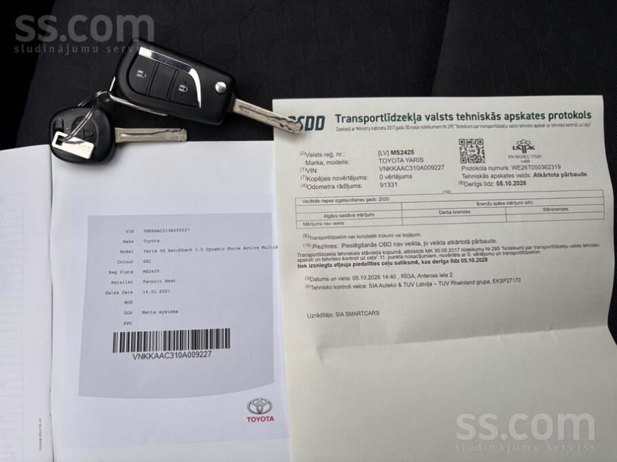 Зеленый Тойота Ярис 2021 в Рига, объемом двигателя 1.50 л и пробегом 92 тыс. км за 13270 €, фото 28 на AUTOMOTO.COM.LV
