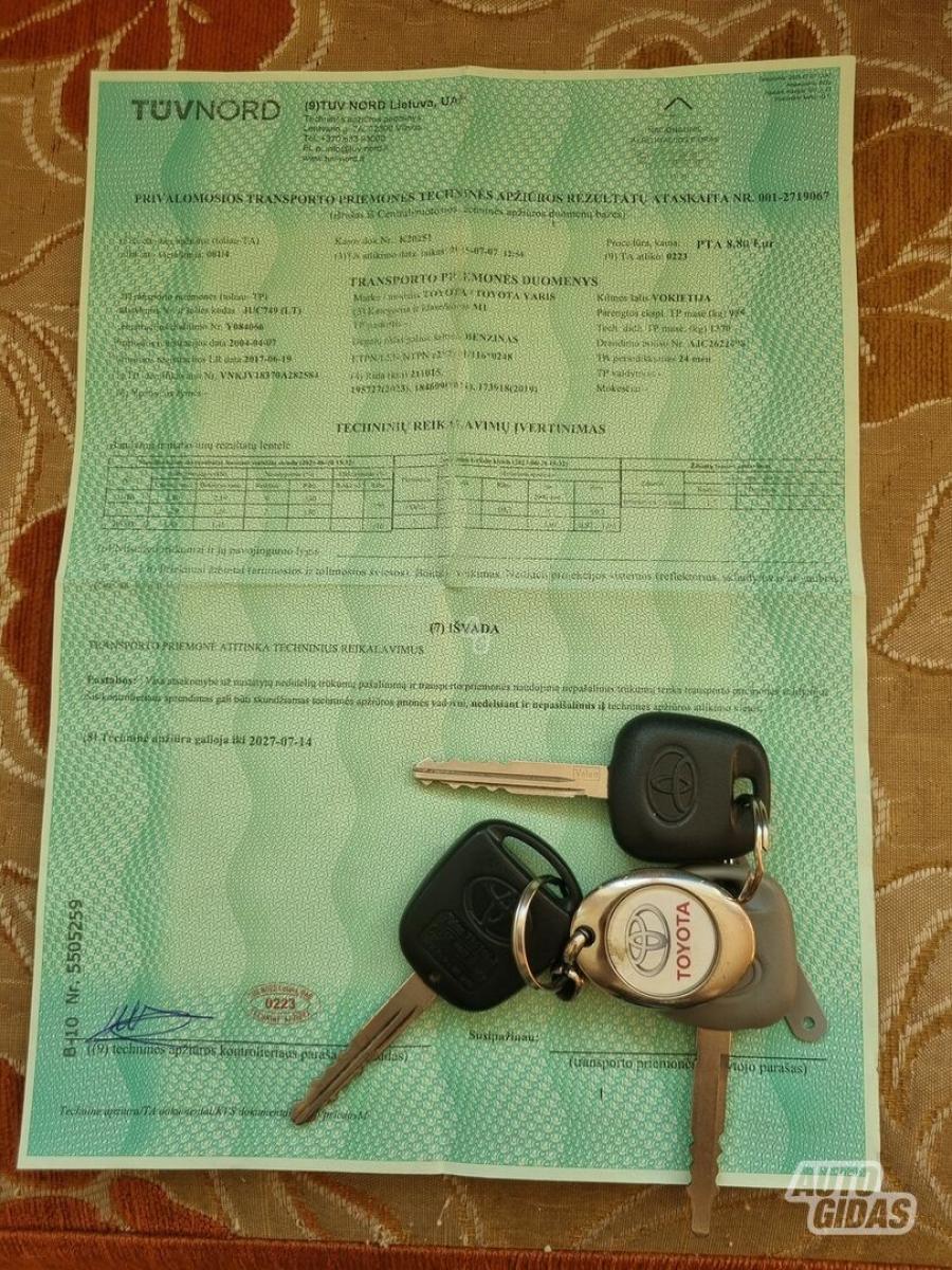Pelēks Toyota Yaris 2004 Viļņa, ar dzinēja tilpumu 1.00 L un nobraukumu 217 tūkst. km par 850 €, foto 27 vietnē AUTOMOTO.COM.LV