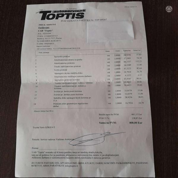 Grey Toyota Yaris 2007 in Vilnius, with an engine capacity of 1.30 L and mileage of 104 thousand km for 3200 €, photo 10 on AUTOMOTO.COM.LV