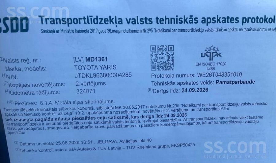 Pelēks Toyota Yaris 2007 Rīga, ar dzinēja tilpumu 1.80 L un nobraukumu 325 tūkst. km par 800 €, foto 13 vietnē AUTOMOTO.COM.LV