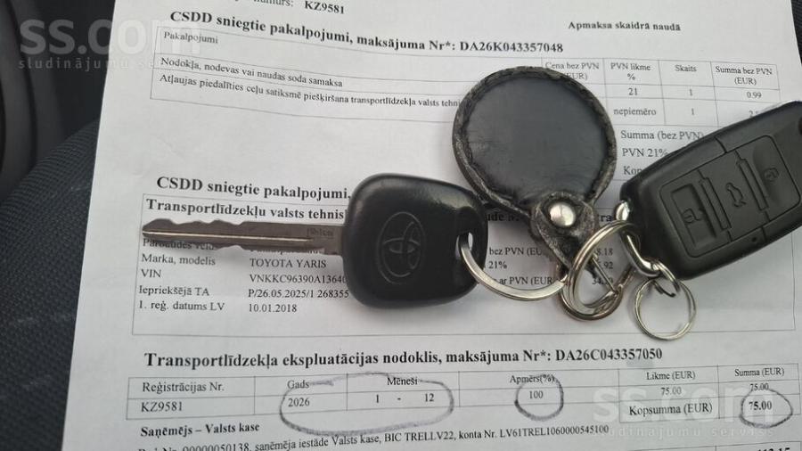 Grey Toyota Yaris 2008 in Daugavpils, with an engine capacity of 1.40 L and mileage of 270 thousand km for 1650 €, photo 20 on AUTOMOTO.COM.LV