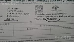 Grey Toyota Yaris 2008 in Daugavpils, with an engine capacity of 1.40 L and mileage of 270 thousand km for 1650 €, photo 21 on AUTOMOTO.COM.LV