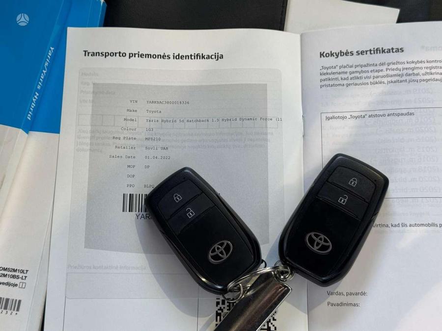 Серый Тойота Ярис 2022 в Шяуляй, объемом двигателя 1.49 л и пробегом 53 тыс. км за 17900 €, фото 24 на AUTOMOTO.COM.LV