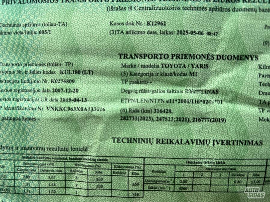 Toyota Yaris 2007 Šauļi, ar dzinēja tilpumu 1.40 L un nobraukumu 0 tūkst. km par 799 €, foto 19 vietnē AUTOMOTO.COM.LV