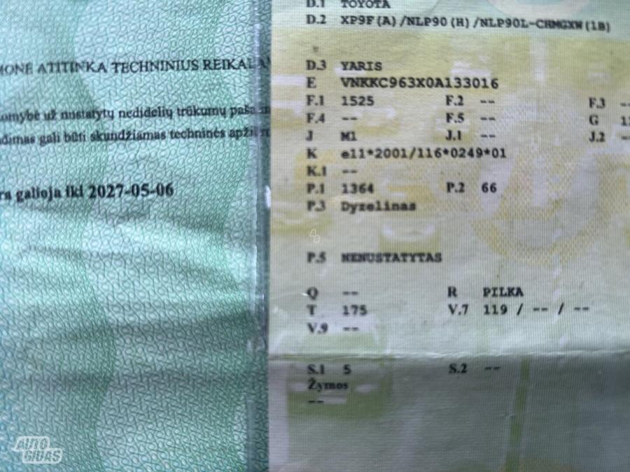 Toyota Yaris 2007 Šauļi, ar dzinēja tilpumu 1.40 L un nobraukumu 0 tūkst. km par 799 €, foto 20 vietnē AUTOMOTO.COM.LV