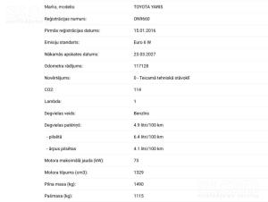 Тойота Ярис 2016 в Рига, объемом двигателя 1.30 л и пробегом 119 тыс. км за 8230 €, фото 25 на AUTOMOTO.COM.LV
