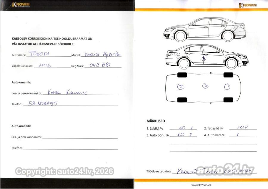 Toyota Yaris 2016 in Tallinn, with an engine capacity of 1.50 L and mileage of 146 thousand km for 10700 €, photo 15 on AUTOMOTO.COM.LV