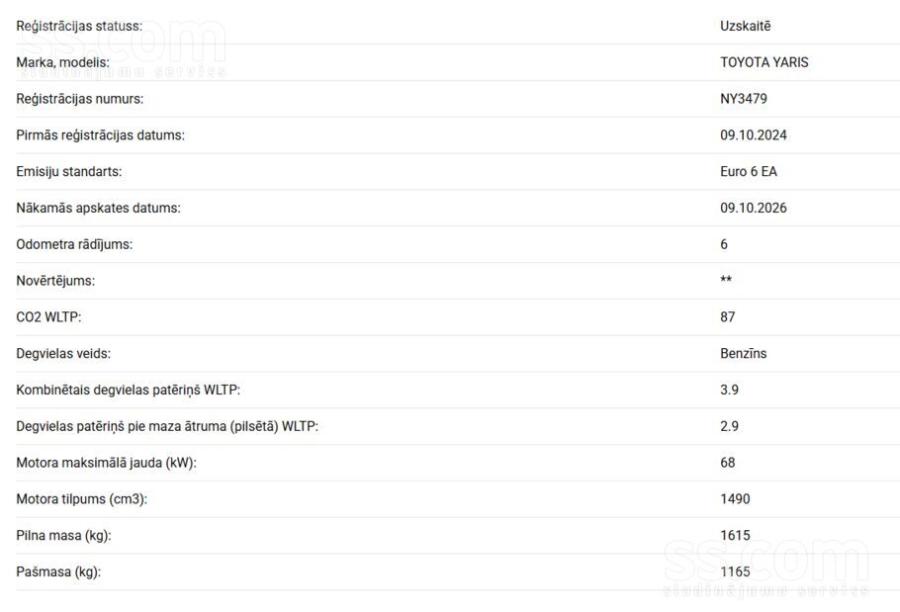 Toyota Yaris 2024 in Riga, with an engine capacity of 1.50 L and mileage of 17 thousand km for 20800 €, photo 11 on AUTOMOTO.COM.LV