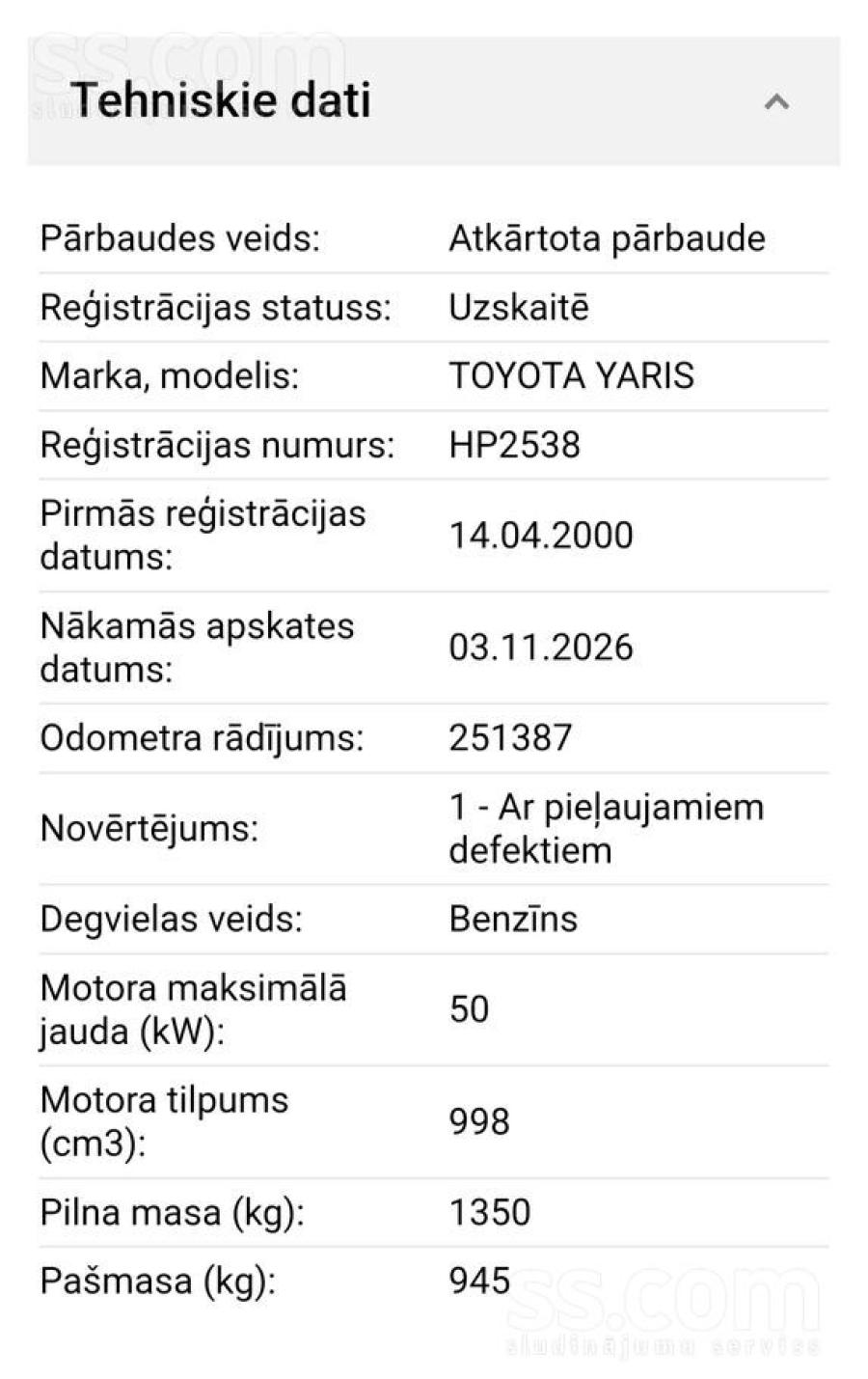 Sarkans Toyota Yaris 2000 Rēzekne, ar dzinēja tilpumu 1.00 L un nobraukumu 245 tūkst. km par 400 €, foto 8 vietnē AUTOMOTO.COM.LV