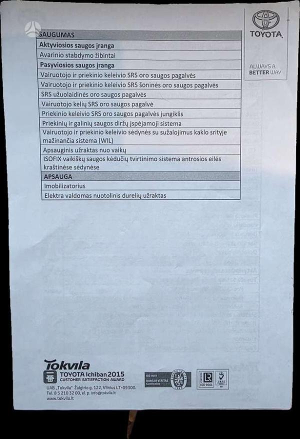 Красный Тойота Ярис 2020 в Вильнюс, объемом двигателя 1.50 л и пробегом 61 тыс. км за 10700 €, фото 9 на AUTOMOTO.COM.LV