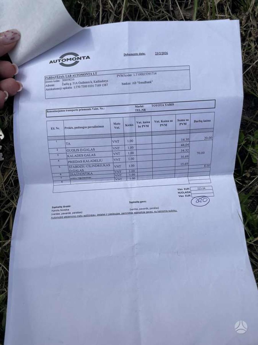 Balts Toyota Yaris 2007 Kaišiadorys, ar dzinēja tilpumu 1.40 L un nobraukumu 332 tūkst. km par 1500 €, foto 8 vietnē AUTOMOTO.COM.LV