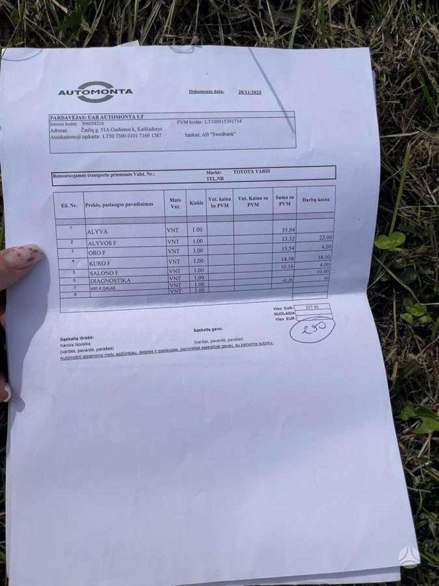 Balts Toyota Yaris 2007 Kaišiadorys, ar dzinēja tilpumu 1.40 L un nobraukumu 332 tūkst. km par 1500 €, foto 9 vietnē AUTOMOTO.COM.LV
