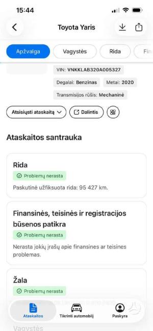 Белый Тойота Ярис 2021 в Вильнюс, объемом двигателя 1.00 л и пробегом 103 тыс. км за 10900 €, фото 19 на AUTOMOTO.COM.LV