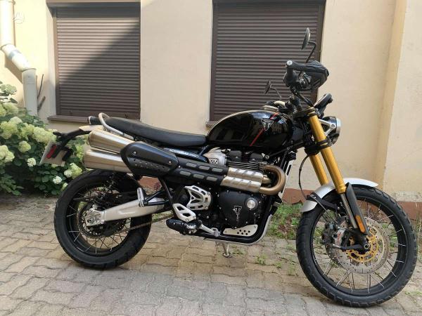 Черный Триумф Scrambler 2025 в Вильнюс, объемом двигателя 1.20 л и пробегом 0 тыс. км за 11200 €, фото 2 на AUTOMOTO.COM.LV