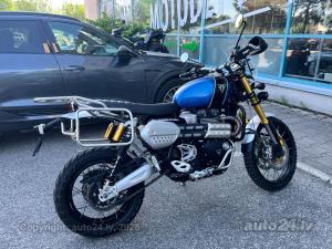 Triumph Scrambler 2019 in Kuressaare on AUTOMOTO.COM.LV Blue Triumph Scrambler 2019 in Kuressaare, with an engine capacity of 1.20 L and mileage of 23 thousand km for 10200 €, photo 1 on AUTOMOTO.COM.LV