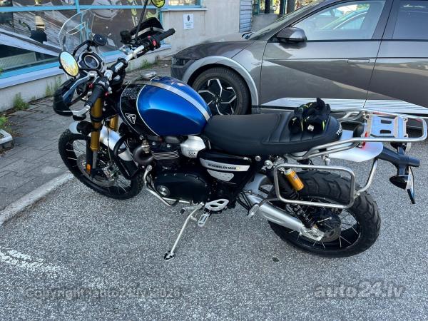 Blue Triumph Scrambler 2019 in Kuressaare, with an engine capacity of 1.20 L and mileage of 23 thousand km for 10200 €, photo 3 on AUTOMOTO.COM.LV