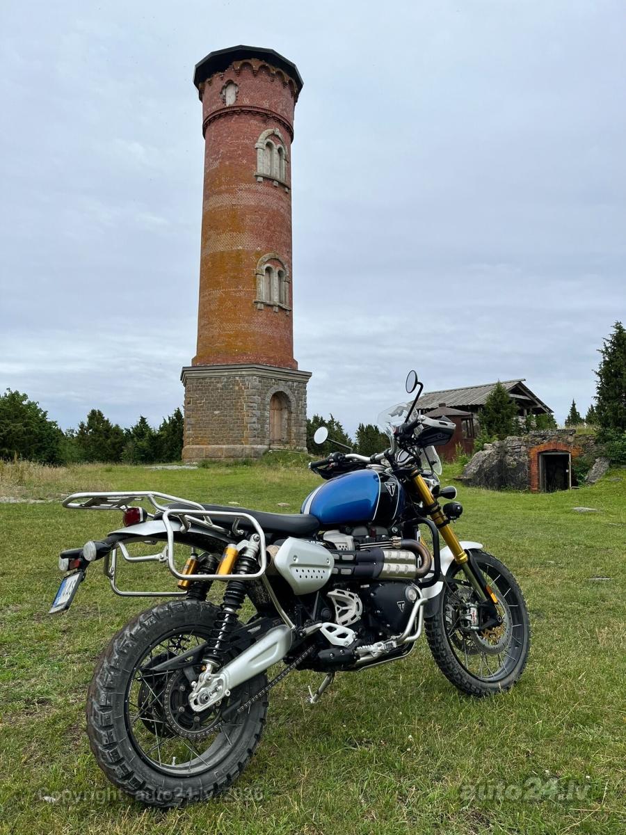 Blue Triumph Scrambler 2019 in Kuressaare, with an engine capacity of 1.20 L and mileage of 23 thousand km for 10200 €, photo 5 on AUTOMOTO.COM.LV