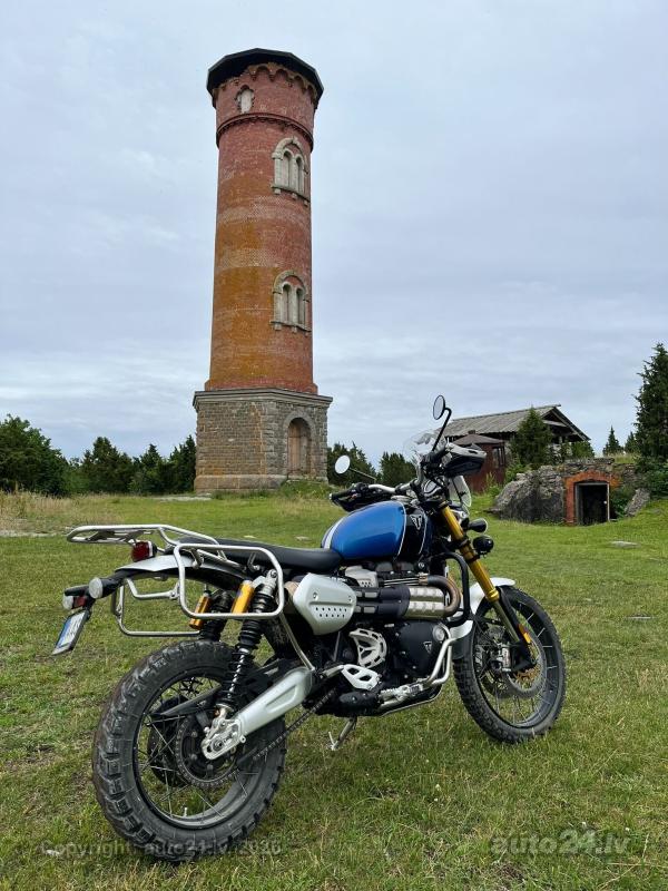 Blue Triumph Scrambler 2019 in Kuressaare, with an engine capacity of 1.20 L and mileage of 23 thousand km for 10200 €, photo 5 on AUTOMOTO.COM.LV