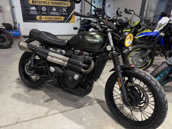 Зеленый Триумф Scrambler 2017 в Шяуляй, объемом двигателя 0.90 л и пробегом 23 тыс. км за 4990 €, фото 4 на AUTOMOTO.COM.LV