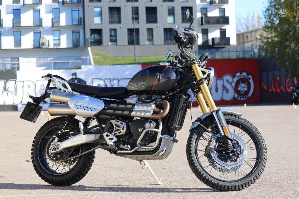 Triumph Scrambler 2025 Viļņa, ar dzinēja tilpumu 1.20 L un nobraukumu 17 tūkst. km par 13500 €, foto 1 vietnē AUTOMOTO.COM.LV