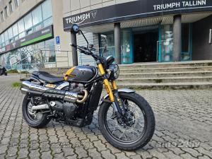 Yellow Triumph Scrambler 2026 in Tallinn, with an engine capacity of 0.90 L and mileage of 0 thousand km for 13890 €, photo  on AUTOMOTO.COM.LV