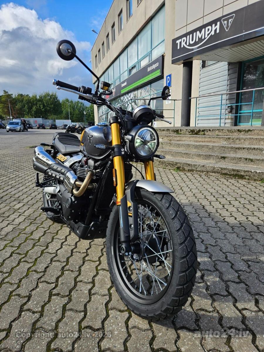 Yellow Triumph Scrambler 2026 in Tallinn, with an engine capacity of 0.90 L and mileage of 0 thousand km for 13890 €, photo 8 on AUTOMOTO.COM.LV