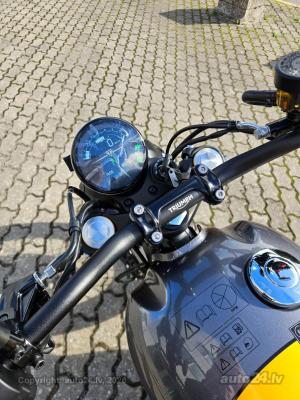 Yellow Triumph Scrambler 2026 in Tallinn, with an engine capacity of 0.90 L and mileage of 0 thousand km for 13890 €, photo 10 on AUTOMOTO.COM.LV