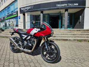 Sarkans Triumph Thruxton 2026 Tallina, ar dzinēja tilpumu 0.00 L un nobraukumu 1 tūkst. km par 7790 €, foto  vietnē AUTOMOTO.COM.LV