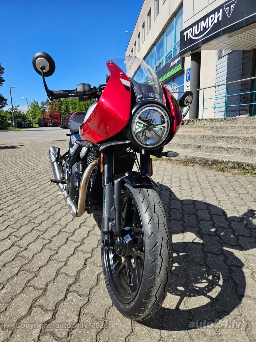 Red Triumph Thruxton 2026 in Tallinn, with an engine capacity of 0.00 L and mileage of 1 thousand km for 7790 €, photo 9 on AUTOMOTO.COM.LV