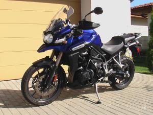 Blue Triumph Tiger 2013 in Panevezys, with an engine capacity of 1.22 L and mileage of 51 thousand km for 5800 €, photo  on AUTOMOTO.COM.LV