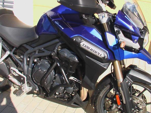 Blue Triumph Tiger 2013 in Panevezys, with an engine capacity of 1.22 L and mileage of 51 thousand km for 5800 €, photo 4 on AUTOMOTO.COM.LV