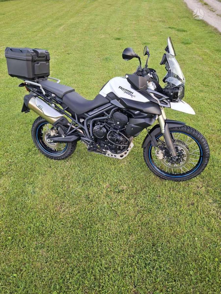 White Triumph Tiger 2013 in Silale, with an engine capacity of 0.80 L and mileage of 57 thousand km for 5300 €, photo 9 on AUTOMOTO.COM.LV
