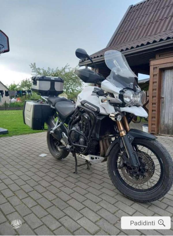 Balts Triumph Tiger 2013 Viļņa, ar dzinēja tilpumu 1.22 L un nobraukumu 78 tūkst. km par 6350 €, foto 1 vietnē AUTOMOTO.COM.LV