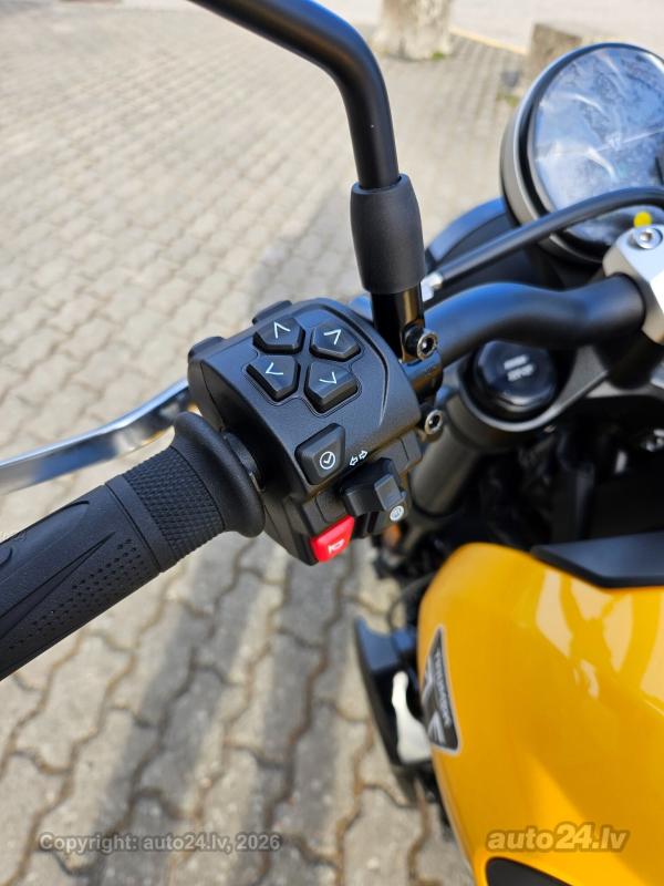 Yellow Triumph Trident 660 2026 in Tallinn, with an engine capacity of 0.66 L and mileage of 1 thousand km for 9690 €, photo 10 on AUTOMOTO.COM.LV