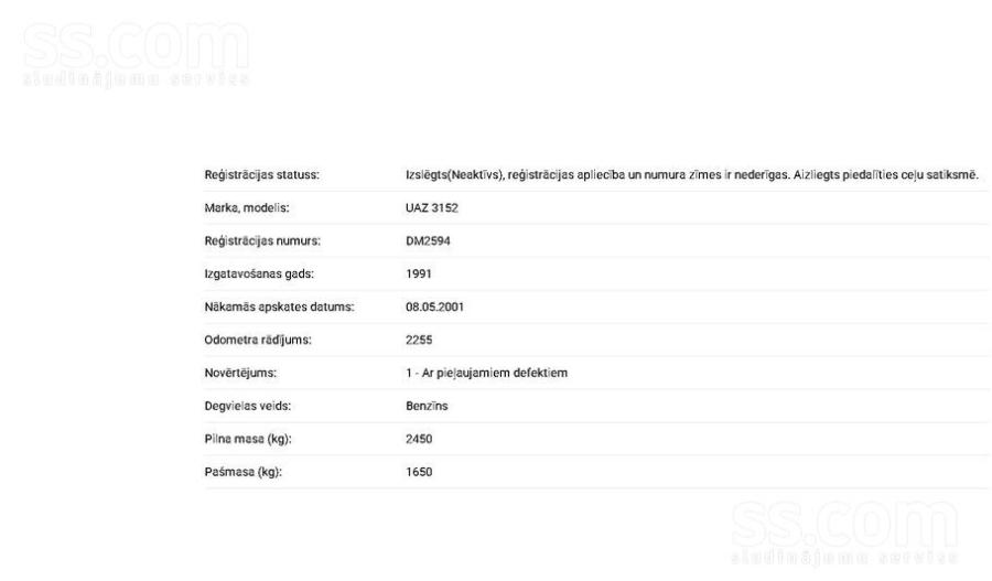 Zaļš UAZ 3151 1991 Tukums, ar dzinēja tilpumu 2.40 L un nobraukumu 2 tūkst. km par 1250 €, foto 2 vietnē AUTOMOTO.COM.LV