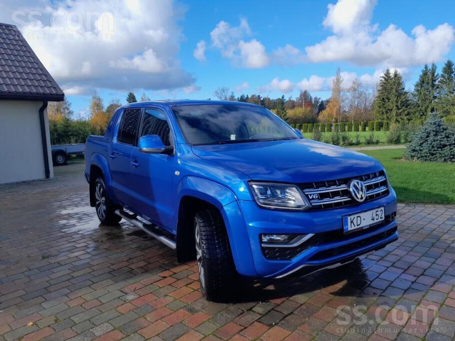 Blue Volkswagen Amarok 2020 in Ventspils, with an engine capacity of 3.00 L and mileage of 220 thousand km for 24550 €, photo 1 on AUTOMOTO.COM.LV