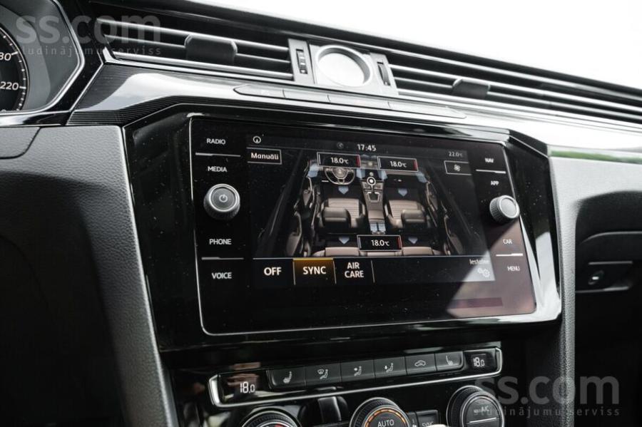 Black Volkswagen Arteon 2018 in Riga, with an engine capacity of 1.50 L and mileage of 161 thousand km for 17750 €, photo 18 on AUTOMOTO.COM.LV