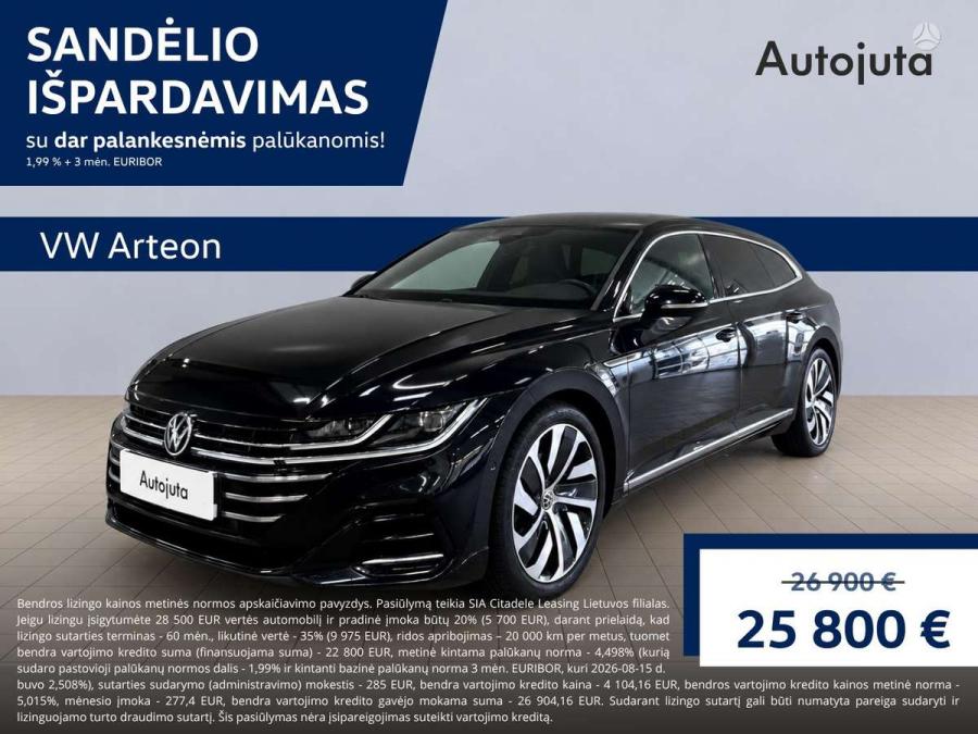 Melns Volkswagen Arteon 2021 Kauņa, ar dzinēja tilpumu 1.97 L un nobraukumu 97 tūkst. km par 25800 €, foto 1 vietnē AUTOMOTO.COM.LV