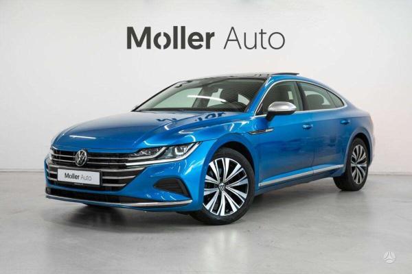 Blue Volkswagen Arteon 2022 in Vilnius, with an engine capacity of 1.40 L and mileage of 83 thousand km for 25500 €, photo 1 on AUTOMOTO.COM.LV